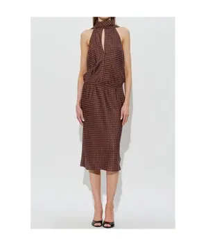 Posse Polka Dot Halter Neck Dress With Tassels