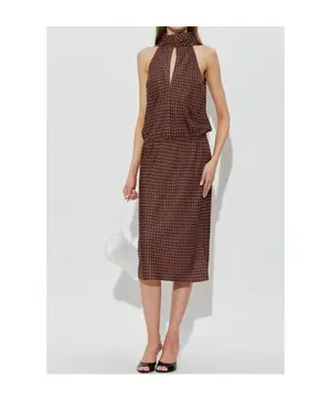 Posse Polka Dot Halter Neck Dress With Tassels