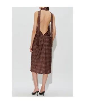 Posse Polka Dot Halter Neck Dress With Tassels