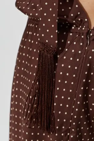 Posse Polka Dot Halter Neck Dress With Tassels