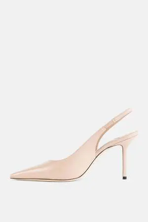 JIMMY CHOO Pointed Toe Slingback High Heel Sandals - Nude