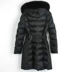 Burberry Long Padded Down Jacket With Fur Hood