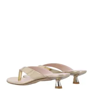 STUART WEITZMAN Metallic Thong Sandals - Nude
