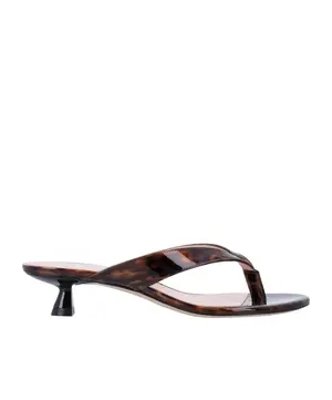 STUART WEITZMAN Tortoiseshell Pattern Flip-flops And High-heeled Sandals - Black