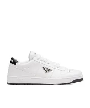 Prada Downtown Leather Sneakers - White/black