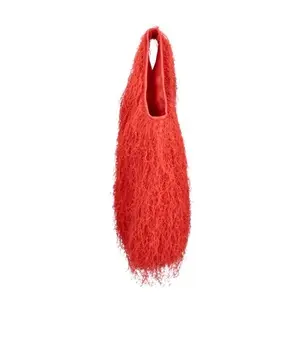 Dries Van Noten Ruffled Top Handle Bag - Red