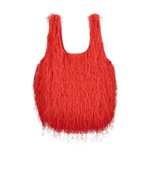Dries Van Noten Ruffled Top Handle Bag - Red