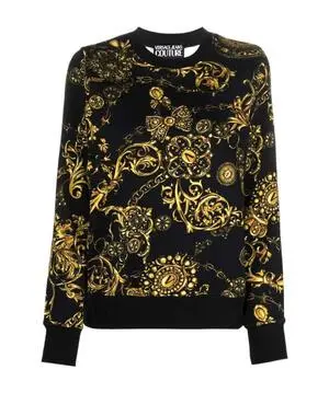 Versace Baroque Pattern Long Sleeve Sweatshirt