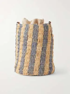 Valentino Garavani Woven Bucket Bag With Drawstring Closure