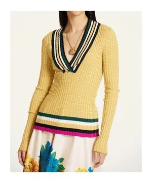 La DoubleJ Releve Top With Contrast Stripes And Embroidered Logo