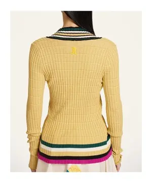 La DoubleJ Releve Top With Contrast Stripes And Embroidered Logo