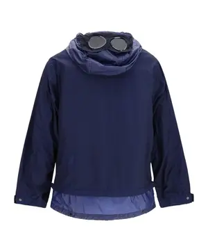 C.P. COMPANY Bi-tm Mixed Goggle Hooded Jacket - Blue