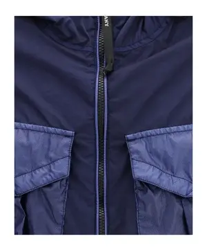 C.P. COMPANY Bi-tm Mixed Goggle Hooded Jacket - Blue