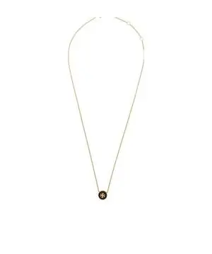 Tory Burch Kira Logo Pendant Necklace - Black
