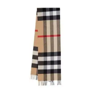 Burberry Checked Fringed Scarf - Brown