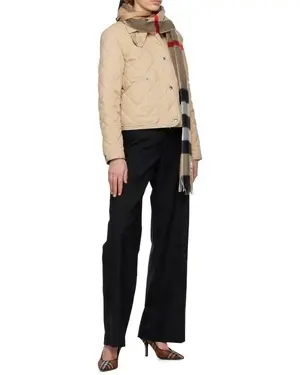 Burberry Checked Fringed Scarf - Brown