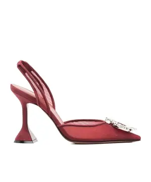 Amina Muaddi Begum Embellished Slingback High Heels