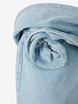 Magda Butrym Denim Mini Skirt With Floral Pattern - Light Blue
