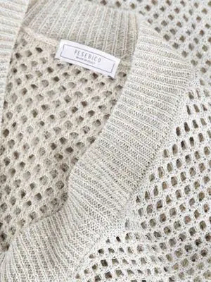 Peserico Short-sleeved Knitwear V-neck - Cream