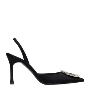 Amina Muaddi Camelia Sling 90 Pointed-toe High-heeled Sandals - Black