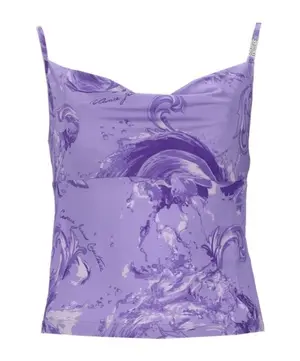 Versace Graphic Print Camisole Top - Purple