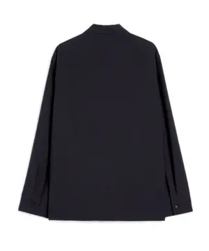 JIL SANDER Poplin Zip-up Shirt - Navy