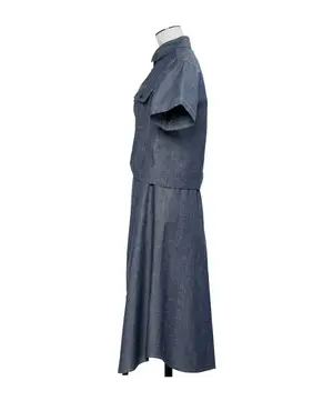 Sacai Short-sleeved Collared Button-down Dress
