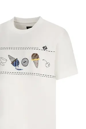 Fendi Ice Cream-embroidered T-shirt