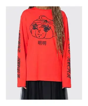 Simone Rocha Long Sleeve Printed T-shirt - Red