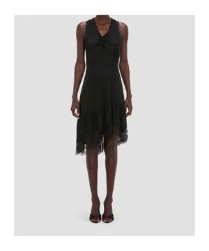 Victoria Beckham Sleeveless Dress With Lace Trim