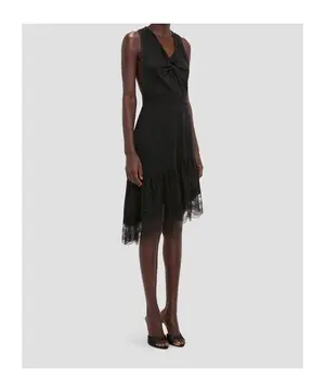 Victoria Beckham Sleeveless Dress With Lace Trim