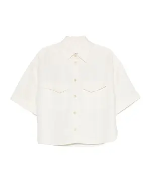 Closed Boxy Short-sleeve Shirt With Lapel Collar