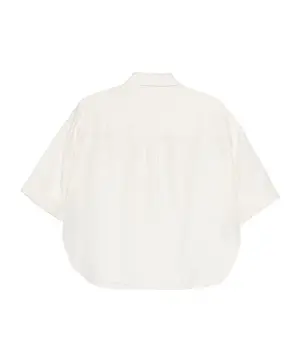 Closed Boxy Short-sleeve Shirt With Lapel Collar