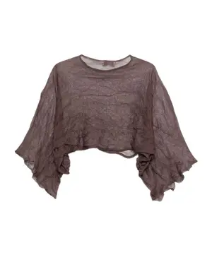 Antonelli Firenze Arnica Crinkled Crop Top - Brown
