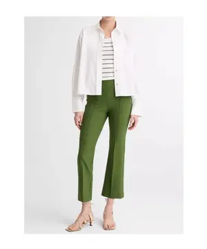 Vince Niki Cropped Flared Pants - Grass Green