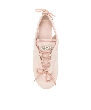 Simone Rocha Lace-up Sneakers With Openwork Detail - Pink