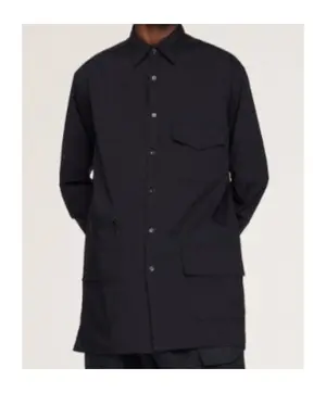 Y3 Long-sleeve Collared Shirt With Multiple Pockets - Black