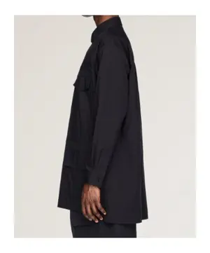 Y3 Long-sleeve Collared Shirt With Multiple Pockets - Black