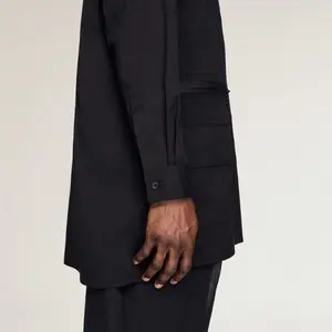 Y3 Long-sleeve Collared Shirt With Multiple Pockets - Black