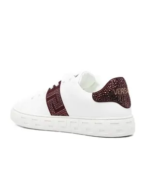 Versace Low Top Sneakers With Embellished Detailing