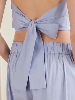 ST. AGNI Strapless Tie-back Poplin Top