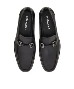 FERRAGAMO Gancini Ornament Loafer - Black