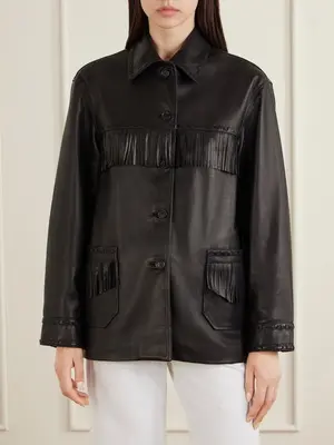 NILI LOTAN Gus Tasseled Leather Jacket