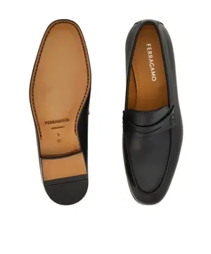 FERRAGAMO Calfskin Leather Penny Loafers