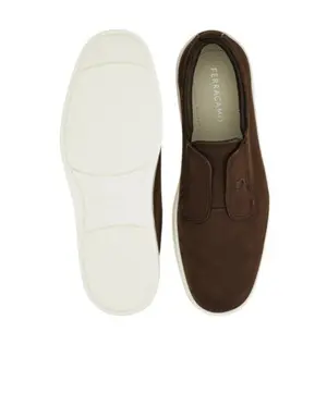 FERRAGAMO Slip-on Sneakers With Gancini Detail
