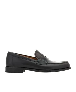 FERRAGAMO Calfskin Penny Loafers - Black
