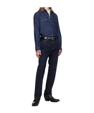Dsquared2 Belt Loop Jeans With Logo Patch