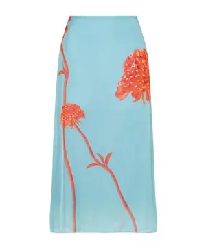 SIR. Amelie Printed Midi Skirt - Blue