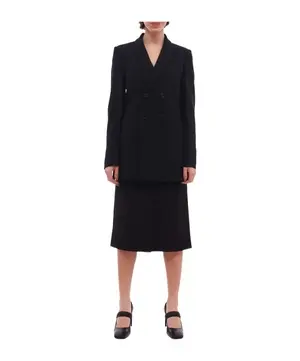 Red Valentino Double-breasted Peak Lapel Long Blazer