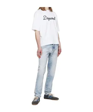 Dsquared2 Light Wash Distressed Jeans - Gray